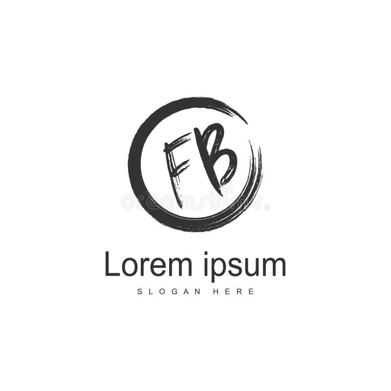 Initial FB Logo Template with Modern Frame. Minimalist FB Letter Logo ...