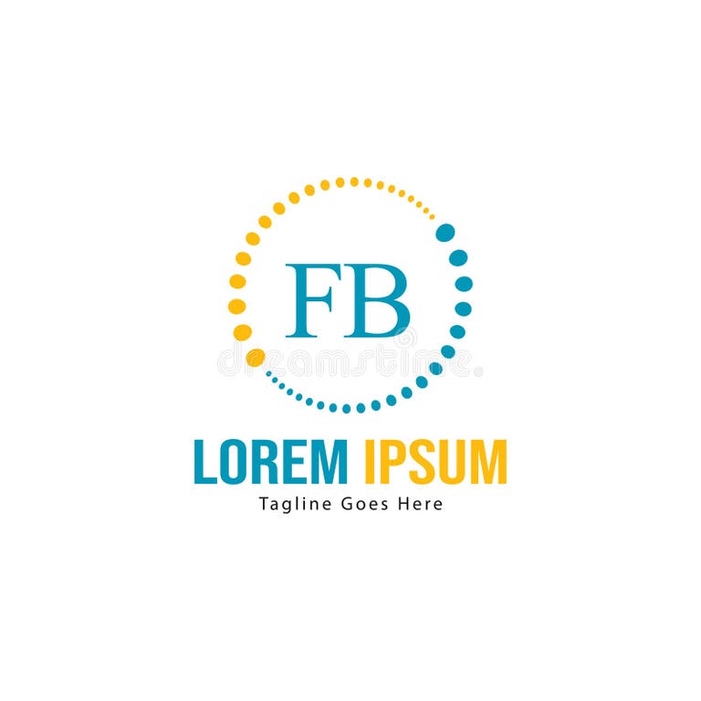 Initial FB Logo Template with Modern Frame. Minimalist FB Letter Logo ...