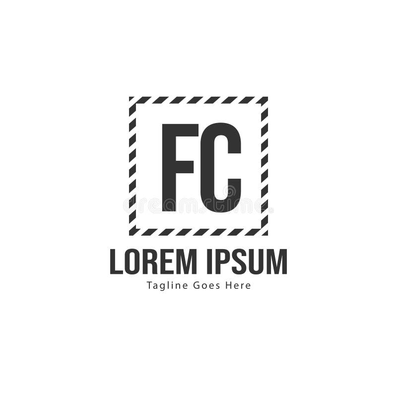 Initial FC Logo Template with Modern Frame. Minimalist FC Letter Logo ...