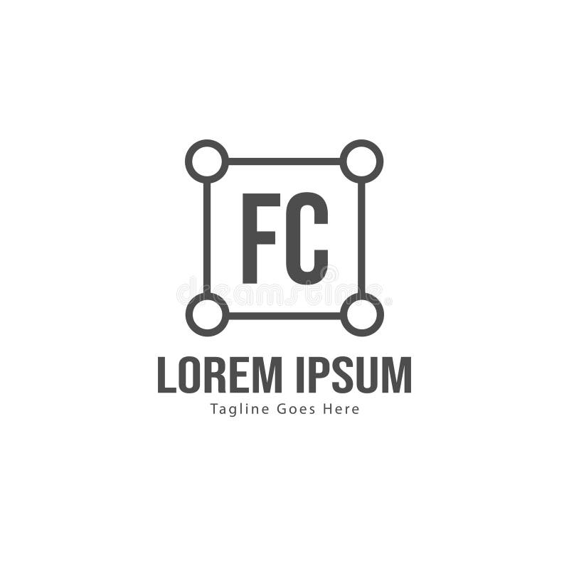 Initial FC Logo Template with Modern Frame. Minimalist FC Letter Logo ...