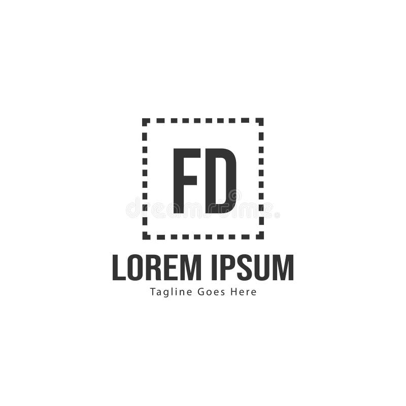 Initial FD Logo Template with Modern Frame. Minimalist FD Letter Logo ...