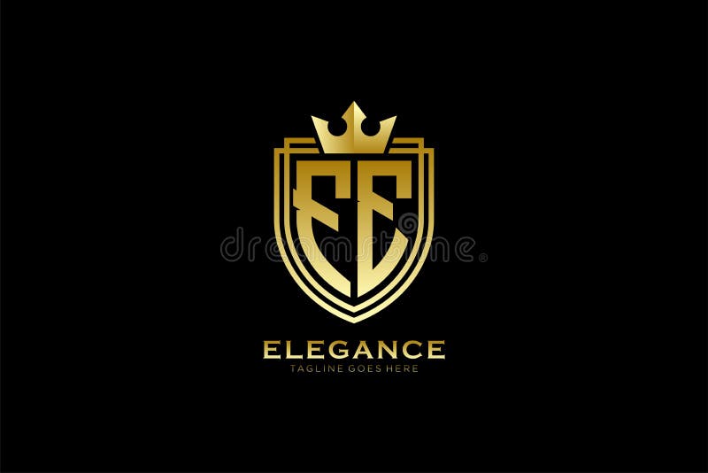 Initial FE Elegant Luxury Monogram Logo or Badge Template with Scrolls ...