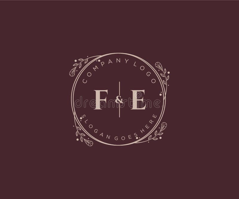 Initial FE Letters Decorative Luxury Wedding Logo Stock Vector ...