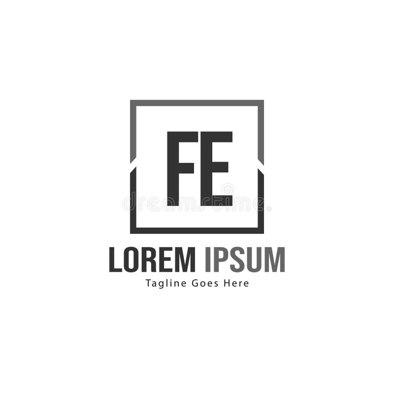 Initial FE Logo Template with Modern Frame. Minimalist FE Letter Logo ...