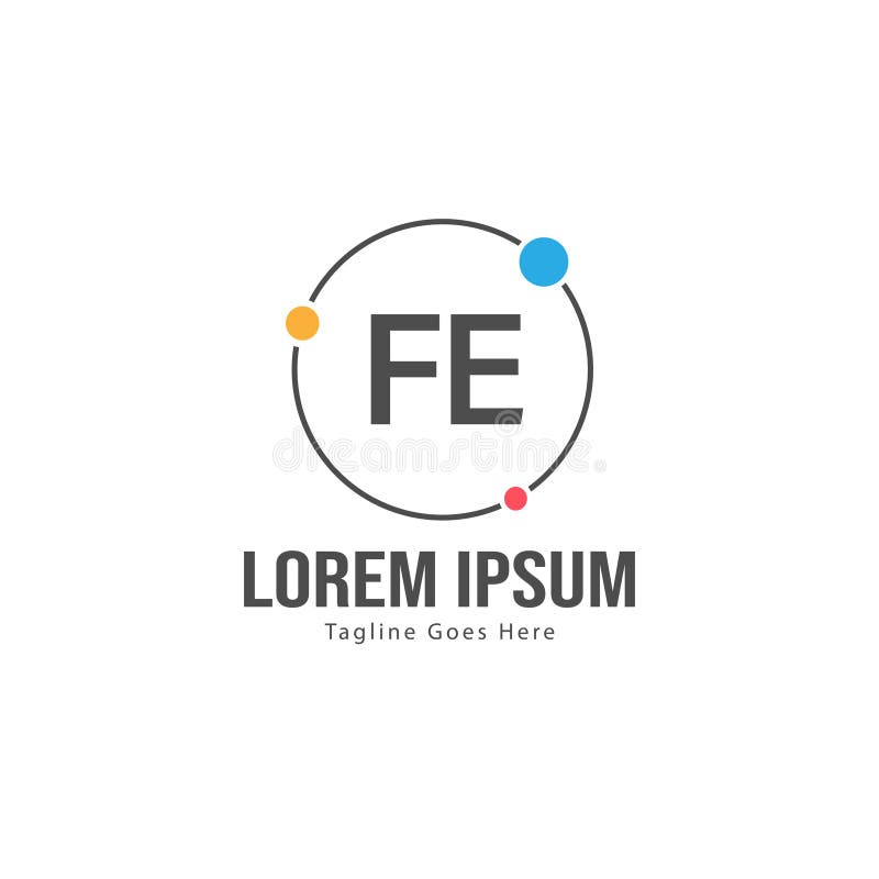 Initial FE Logo Template with Modern Frame. Minimalist FE Letter Logo ...