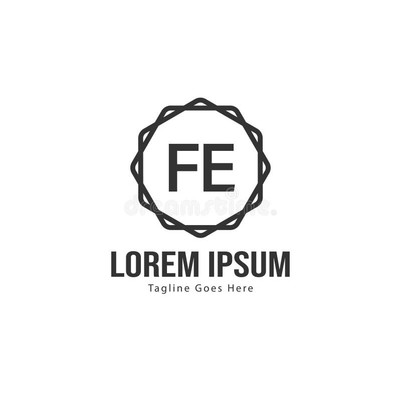 Initial FE Logo Template with Modern Frame. Minimalist FE Letter Logo ...