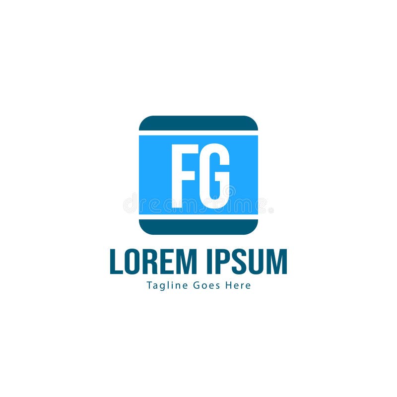 Initial FG Logo Template with Modern Frame. Minimalist FG Letter Logo ...