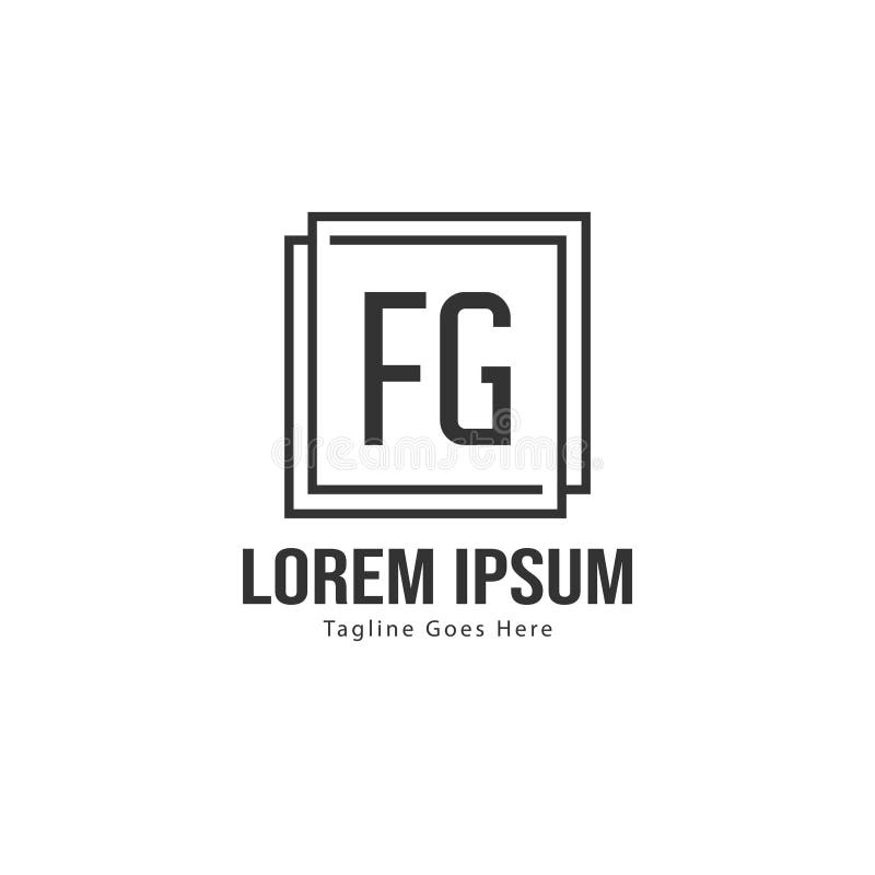 Initial FG Logo Template with Modern Frame. Minimalist FG Letter Logo ...