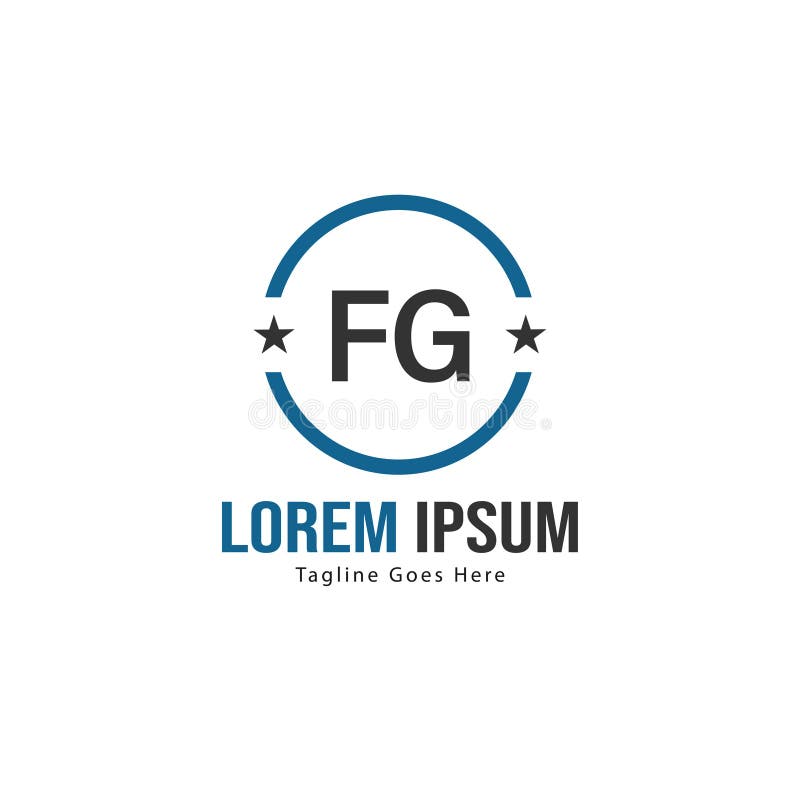 Initial FG Logo Template with Modern Frame. Minimalist FG Letter Logo ...