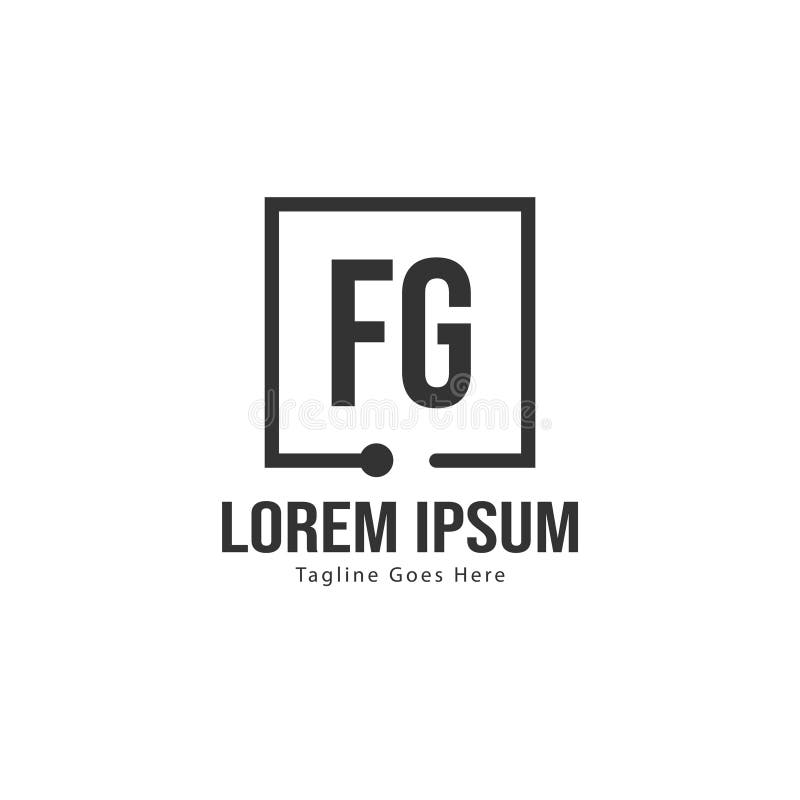 Initial FG Logo Template with Modern Frame. Minimalist FG Letter Logo ...