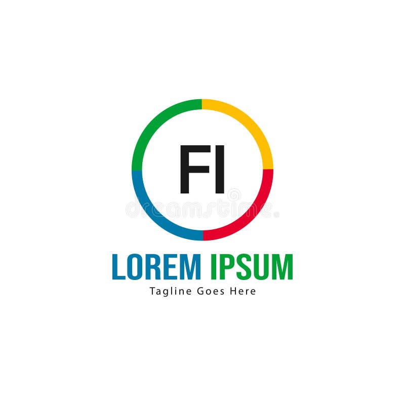 Initial FI Logo Template with Modern Frame. Minimalist FI Letter Logo ...