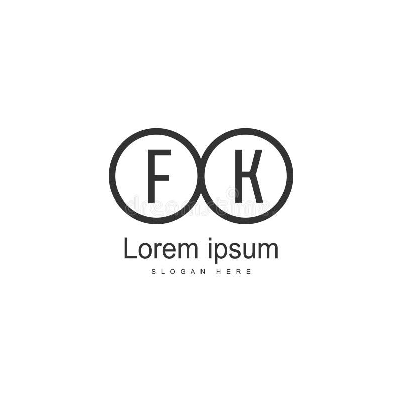 Initial FK Logo Template with Modern Frame. Minimalist FK Letter Logo ...