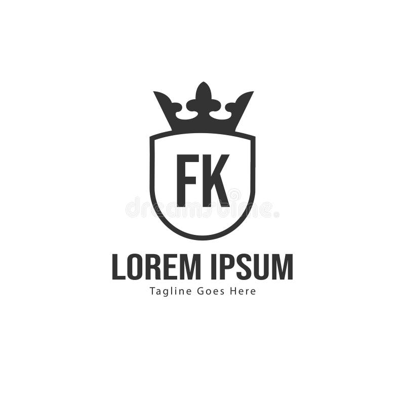 Initial FK Logo Template with Modern Frame. Minimalist FK Letter Logo ...