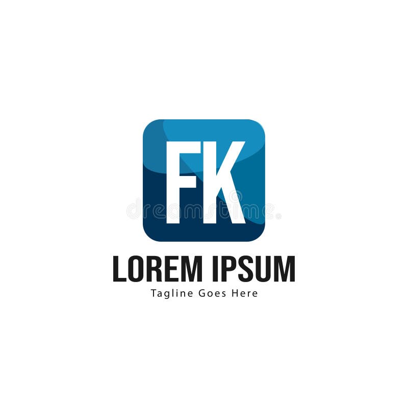 Initial FK Logo Template with Modern Frame. Minimalist FK Letter Logo ...