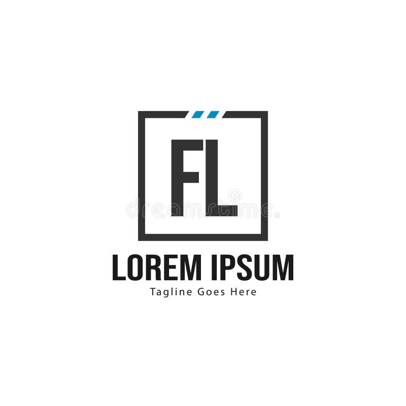 Initial FL Logo Template with Modern Frame. Minimalist FL Letter Logo ...