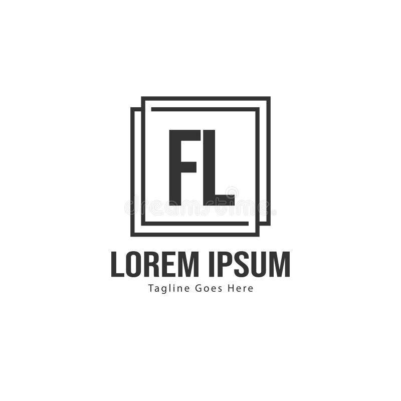 Initial FL Logo Template with Modern Frame. Minimalist FL Letter Logo ...