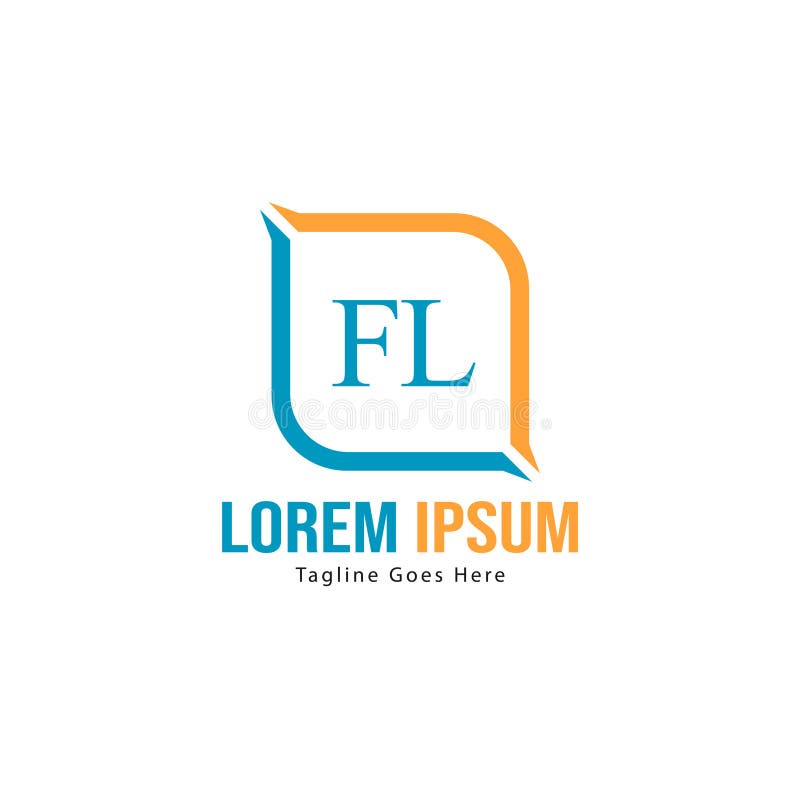Initial FL Logo Template with Modern Frame. Minimalist FL Letter Logo ...