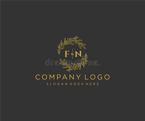 Initial FN Letters Floral Frames. Monogram Wedding, Wedding Invitation ...