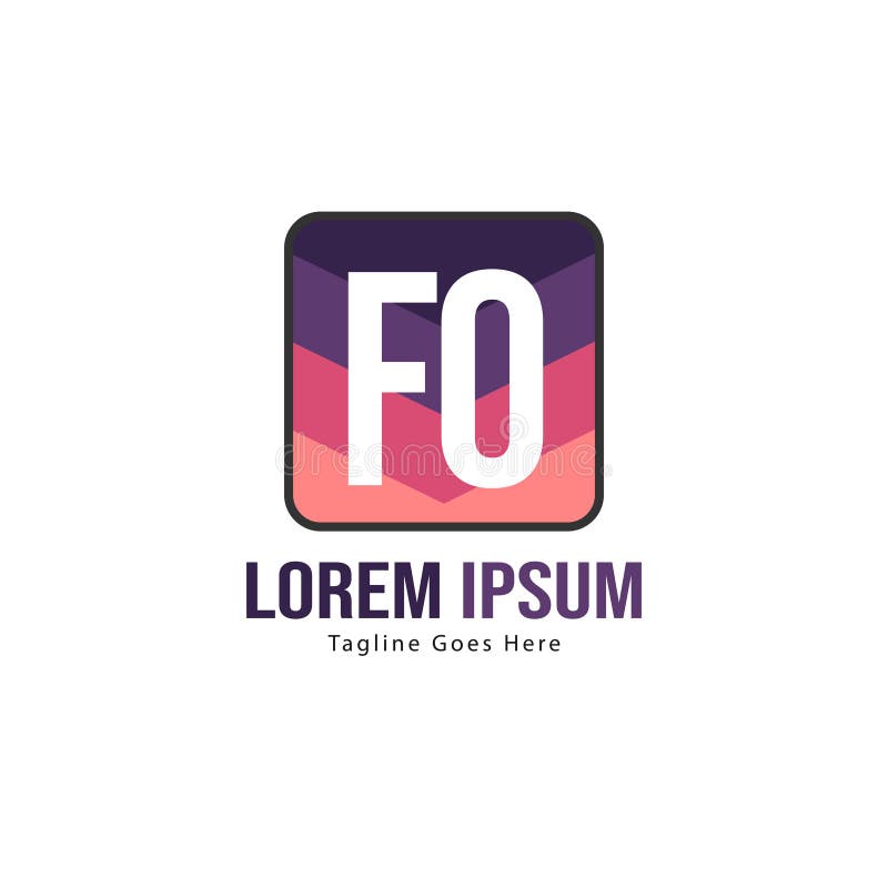 Initial FO Logo Template with Modern Frame. Minimalist FO Letter Logo ...