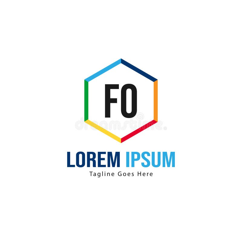 Initial FO Logo Template with Modern Frame. Minimalist FO Letter Logo ...