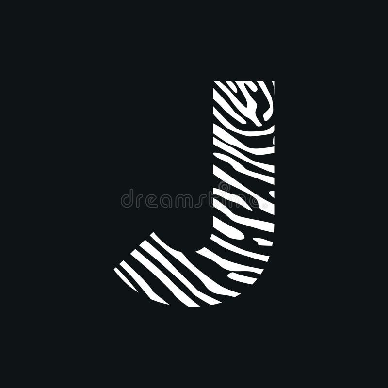 Initial Font J Zebra Texture Stock Vector - Illustration of icon ...