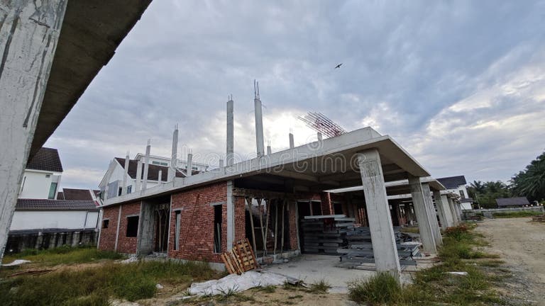 The Initial Foundation Concrete Frame and Wall of the Residential ...