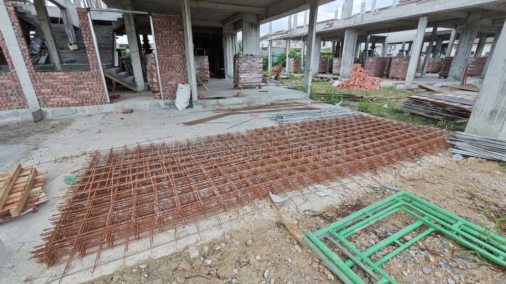 The Initial Foundation Concrete Frame and Wall of the Residential ...