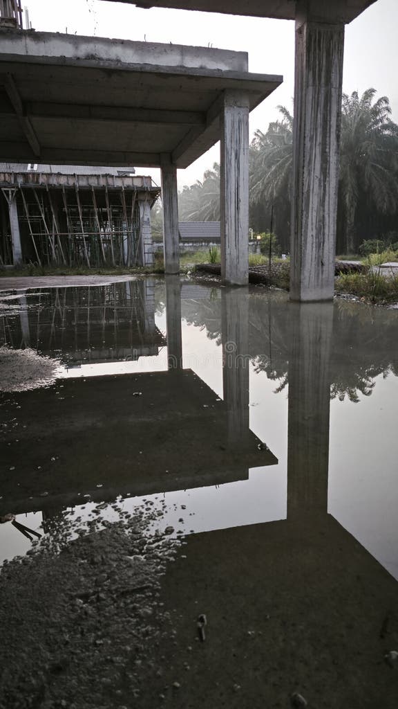 The Initial Foundation Concrete Frame and Wall of the Residential ...
