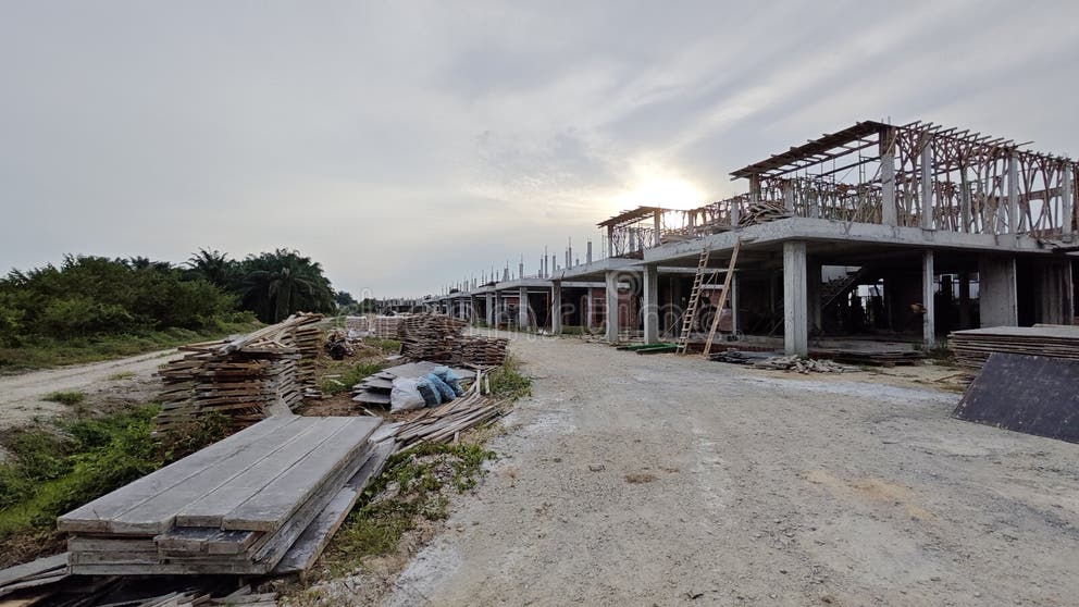 The Initial Foundation Concrete Frame and Wall of the Residential ...