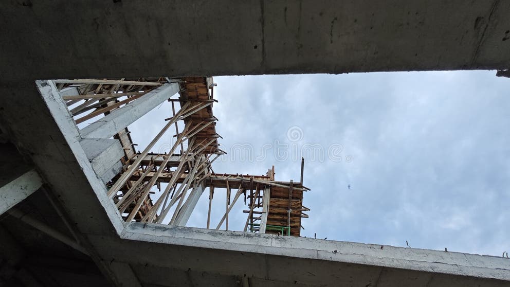 The Initial Foundation Concrete Frame and Wall of the Residential ...