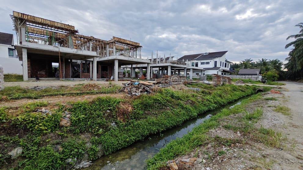 The Initial Foundation Concrete Frame and Wall of the Residential ...