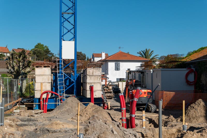 Initial Foundations: Preparations for Erecting a Building Stock Image ...