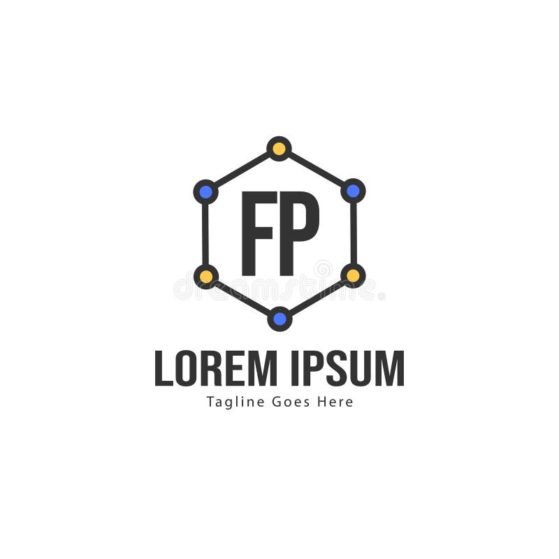Initial FP Logo Template with Modern Frame. Minimalist FP Letter Logo ...