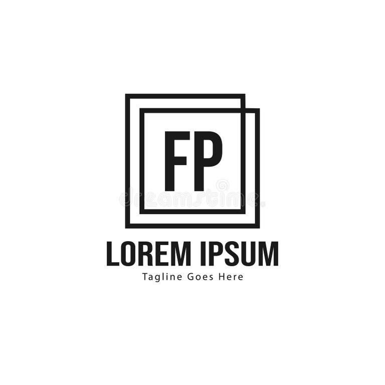 Initial FP Logo Template with Modern Frame. Minimalist FP Letter Logo ...
