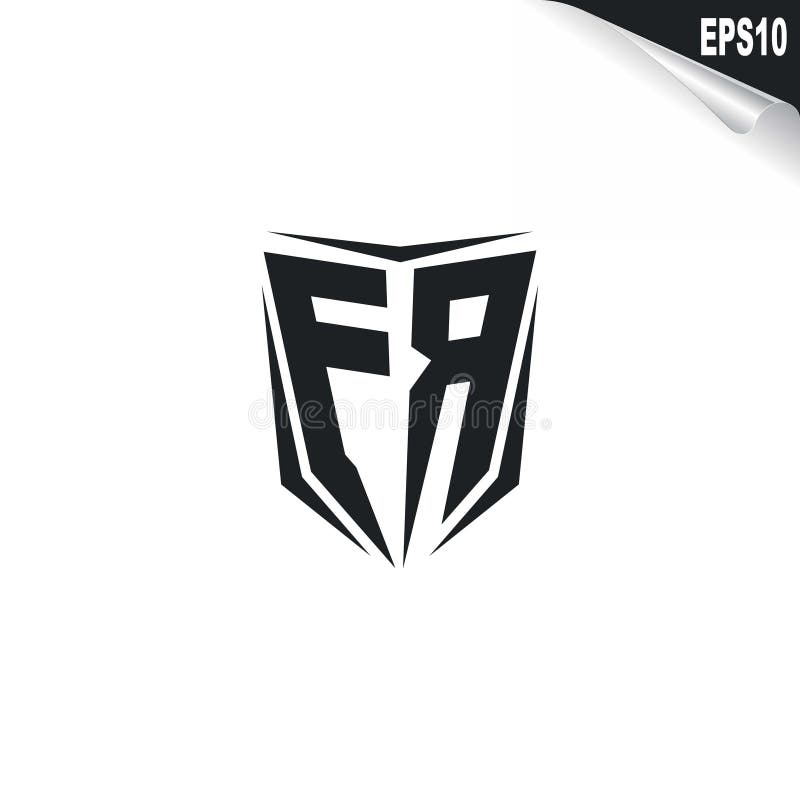 Initial FR Logo Design with Shield Style, Logo Business Branding Stock ...