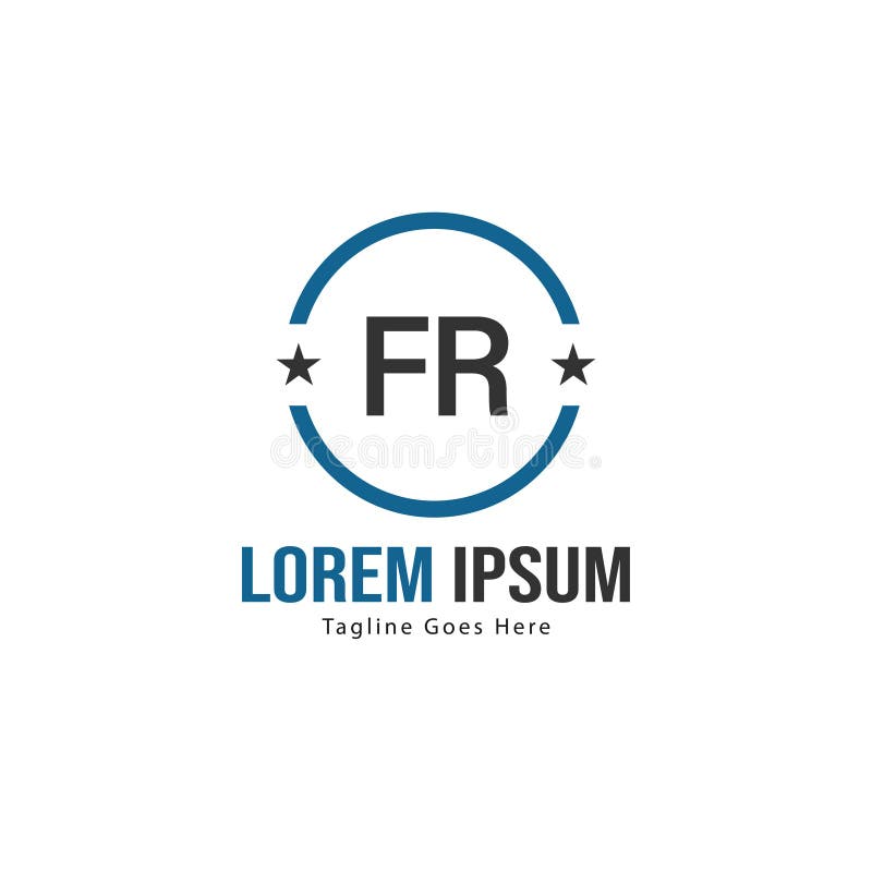 Initial FR Logo Template with Modern Frame. Minimalist FR Letter Logo ...