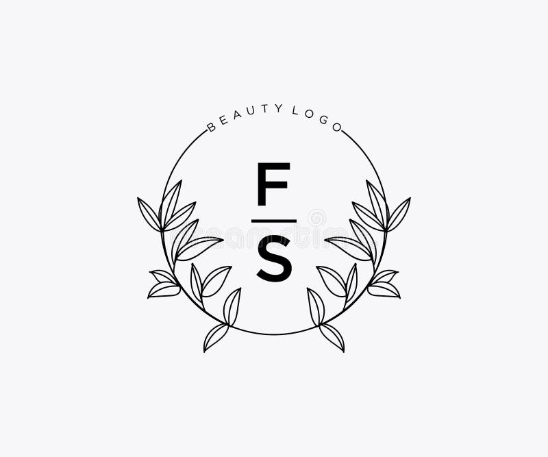 Initial FS Letters Beautiful Floral Feminine Editable Premade Monoline ... Initial FS Letters Beautiful Floral Feminine Editable Premade Monoline ...