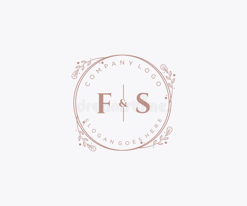 Initial FS Letters Decorative Luxury Wedding Logo Stock Vector ...