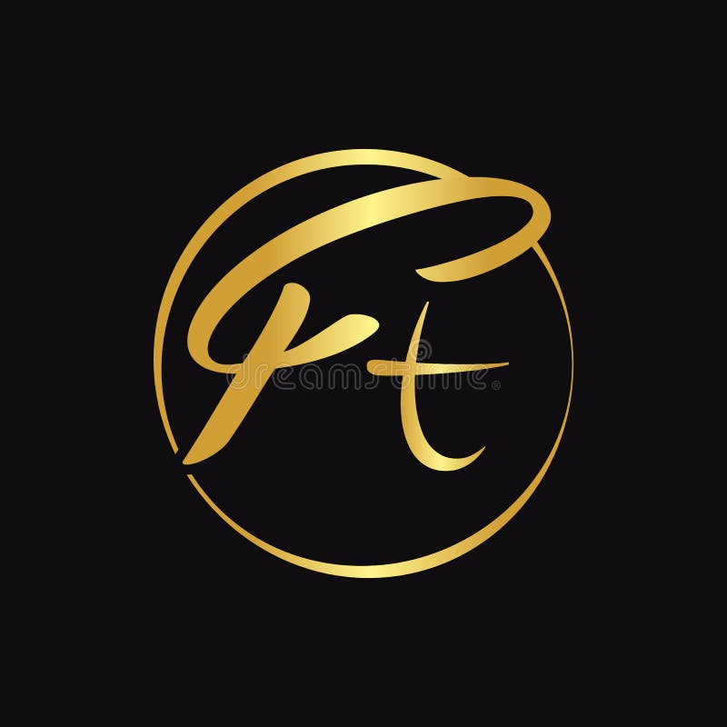 Initial FT Script Letter Type Logo Design with Modern Typography Vector ...