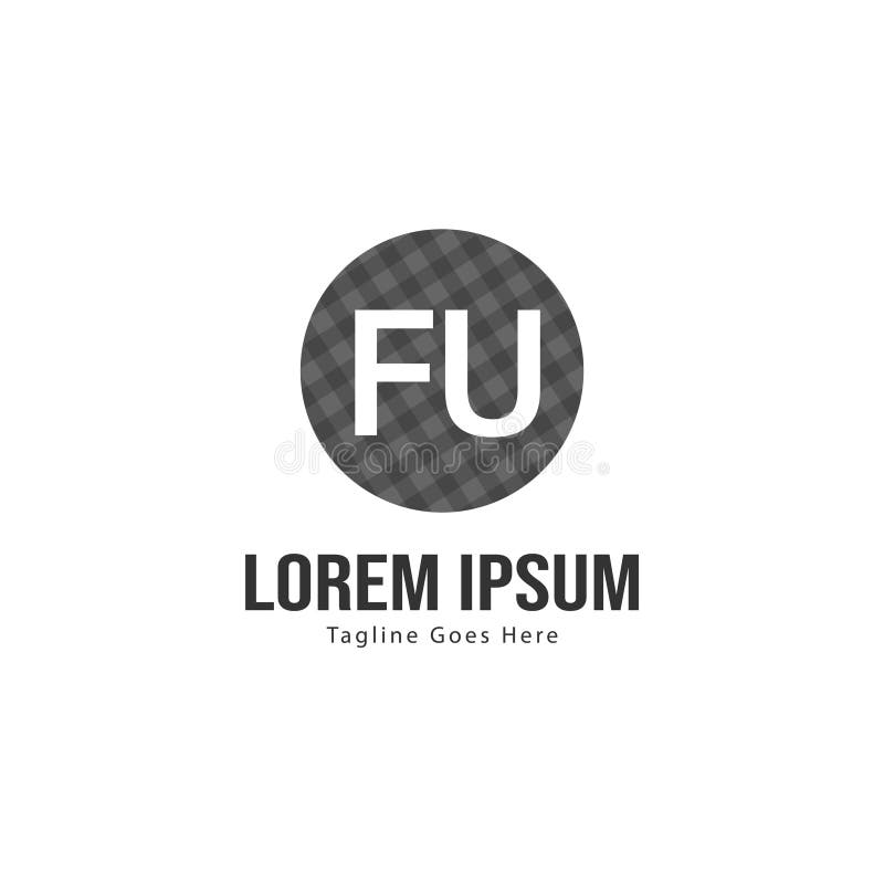 Initial FU Logo Template with Modern Frame. Minimalist FU Letter Logo ...