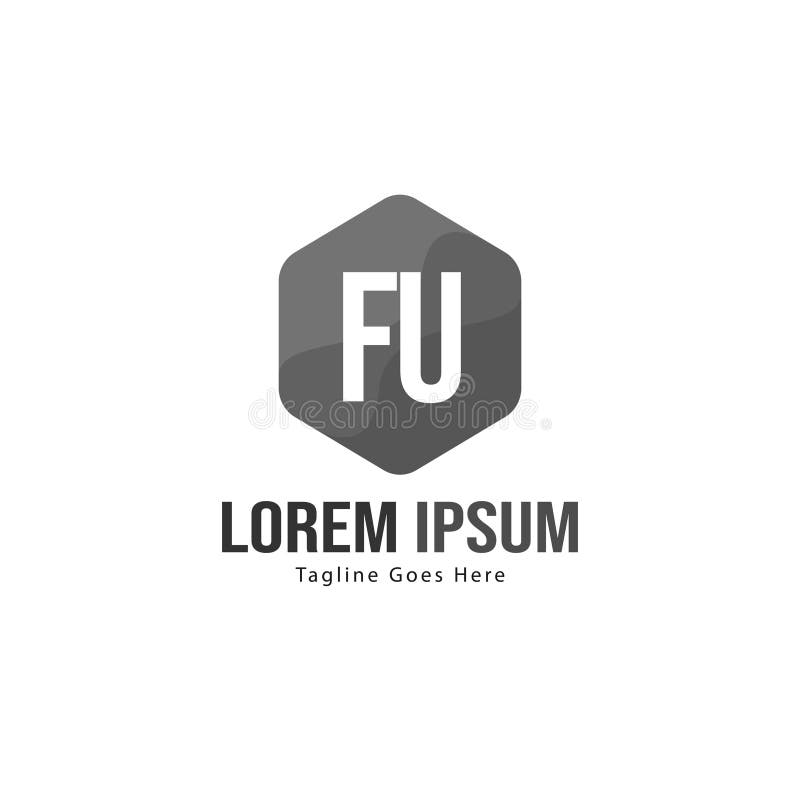 Initial FU Logo Template with Modern Frame. Minimalist FU Letter Logo ...