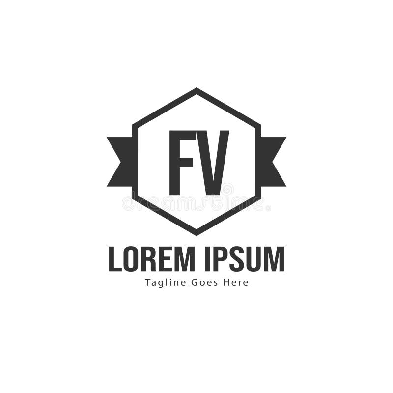 Initial FV Logo Template with Modern Frame. Minimalist FV Letter Logo ...