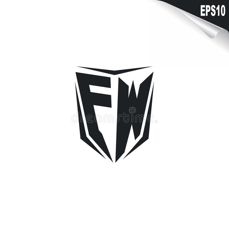 Initial FW Logo Design with Shield Style, Logo Business Branding Stock ...