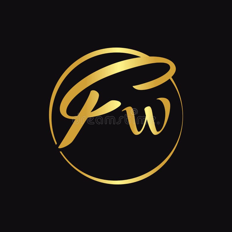 Initial FW Script Letter Type Logo Design with Modern Typography Vector ...