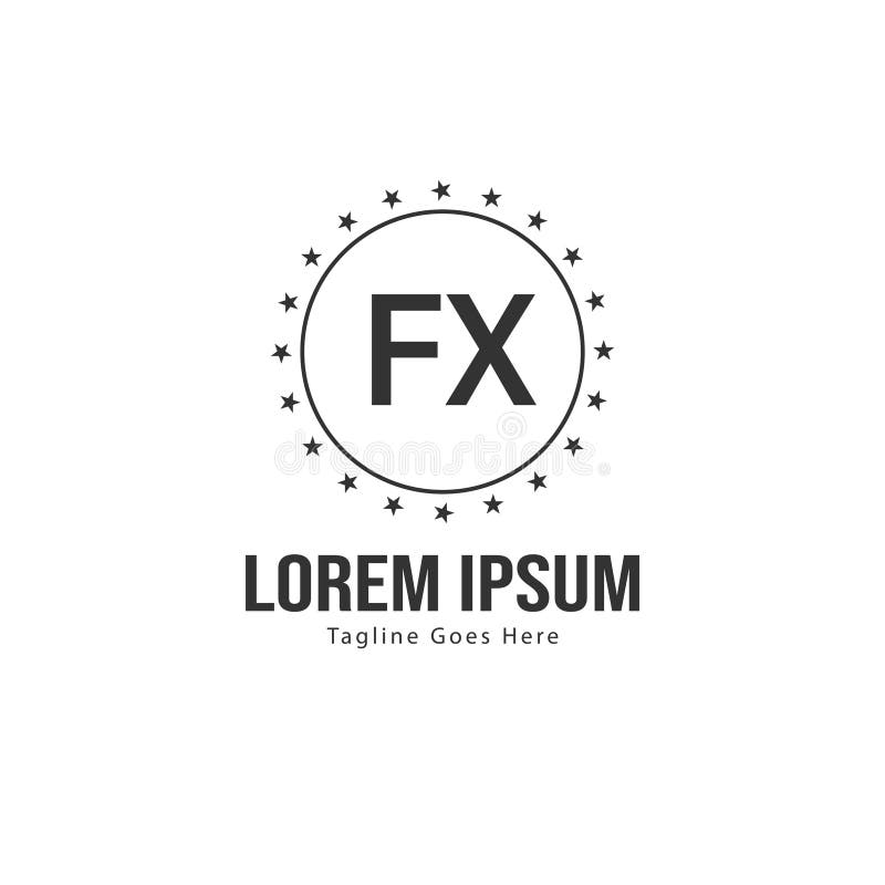Initial FX Logo Template with Modern Frame. Minimalist FX Letter Logo ...