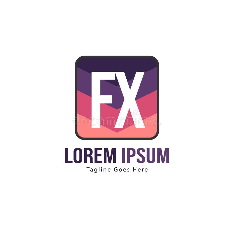 Initial FX Logo Template with Modern Frame. Minimalist FX Letter Logo ...