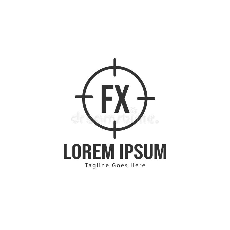 Initial FX Logo Template with Modern Frame. Minimalist FX Letter Logo ...
