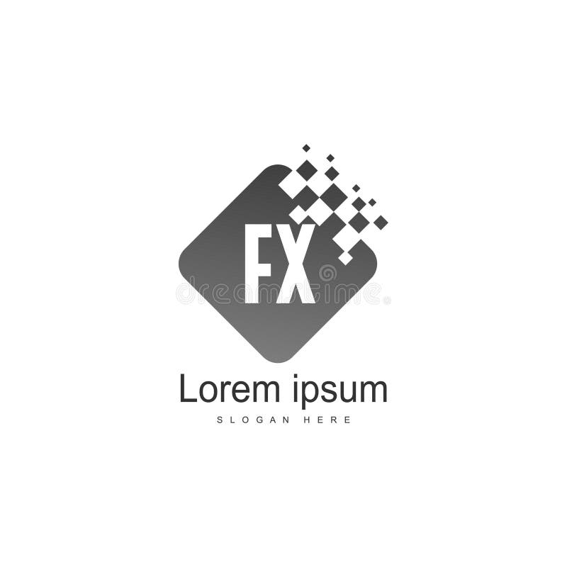 Initial FX Logo Template with Modern Frame. Minimalist FX Letter Logo ...
