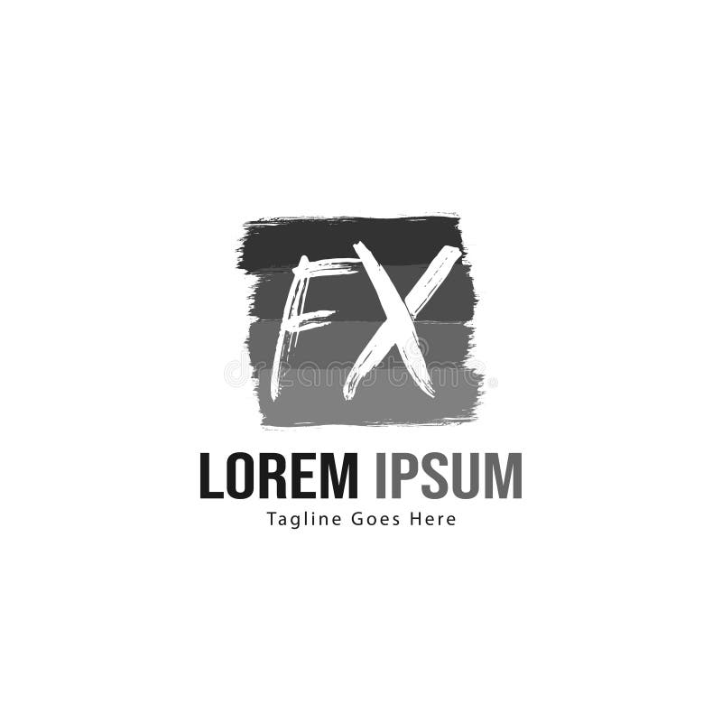 Initial FX Logo Template with Modern Frame. Minimalist FX Letter Logo ...