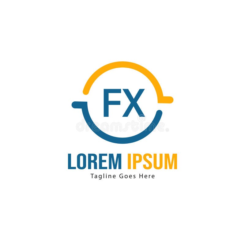 Initial FX Logo Template with Modern Frame. Minimalist FX Letter Logo ...